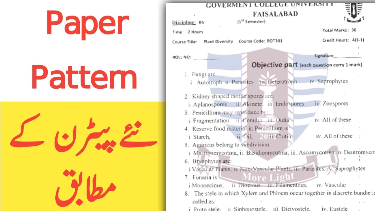 GCUF AFFLIATED COLLEGES EXAM 2023 | GCUF PAPER PATTERN | Gcuf Exam 2023 ...