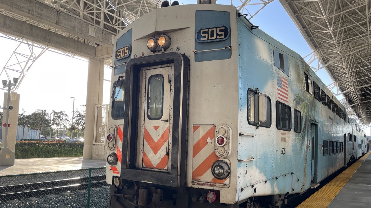 Cab Car 505 Leads! - Tri-Rail P609 Arriving and Departing Miami Airport ...
