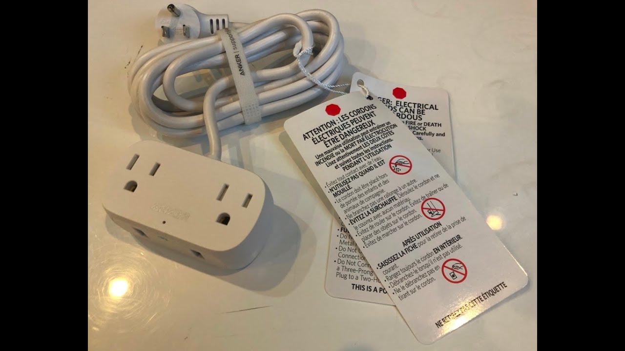 Look at @ Anker Extension Cord Mini Power Strip Outlets 2 USB-A Ports ...