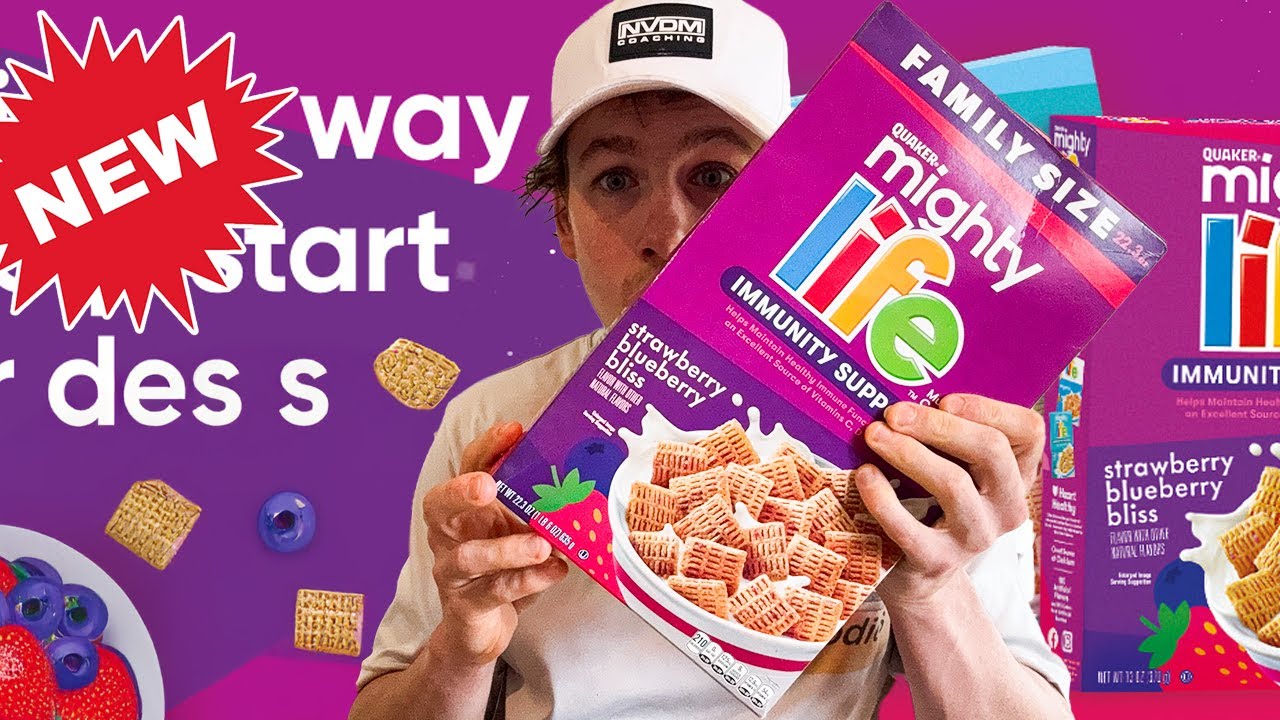 🫐🍓 NEW Quaker Mighty Life Strawberry Blueberry Bliss Cereal Review ...