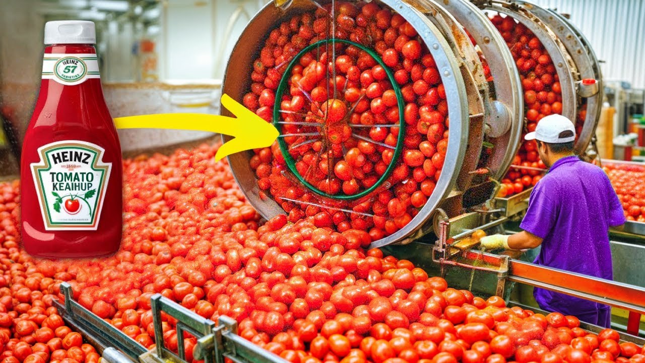 How Ketchup Is Made in a Factory | Ketchup Production Process - YouTube
