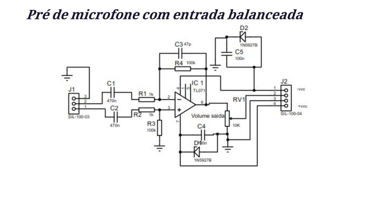 Placa de microfone com entradas balanceadas - YouTube