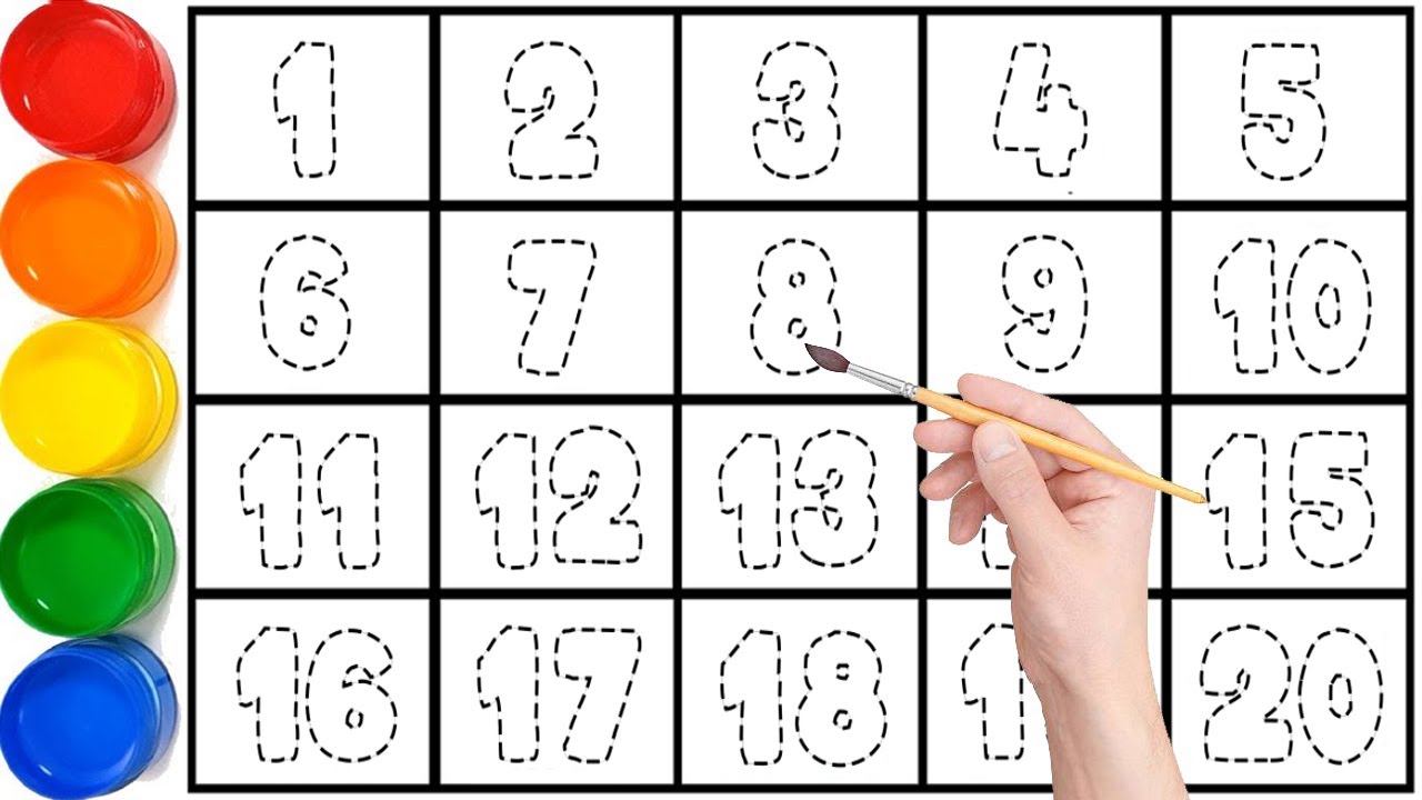 1234567890 for kids // Easy Drawing and Painting for Beginners // 123 ...