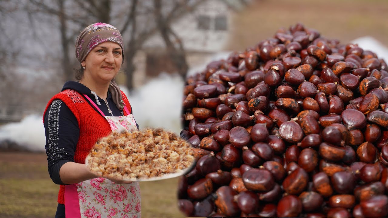 How to clean chestnuts in the village? Food prepared with Chestnuts ...
