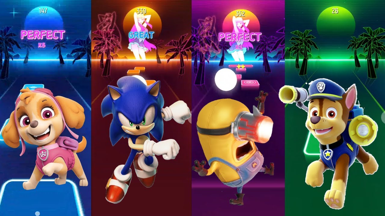 SKYE-SONIC-MEGA_MINIONS-CHASE | Tiles Hop Vibes - YouTube