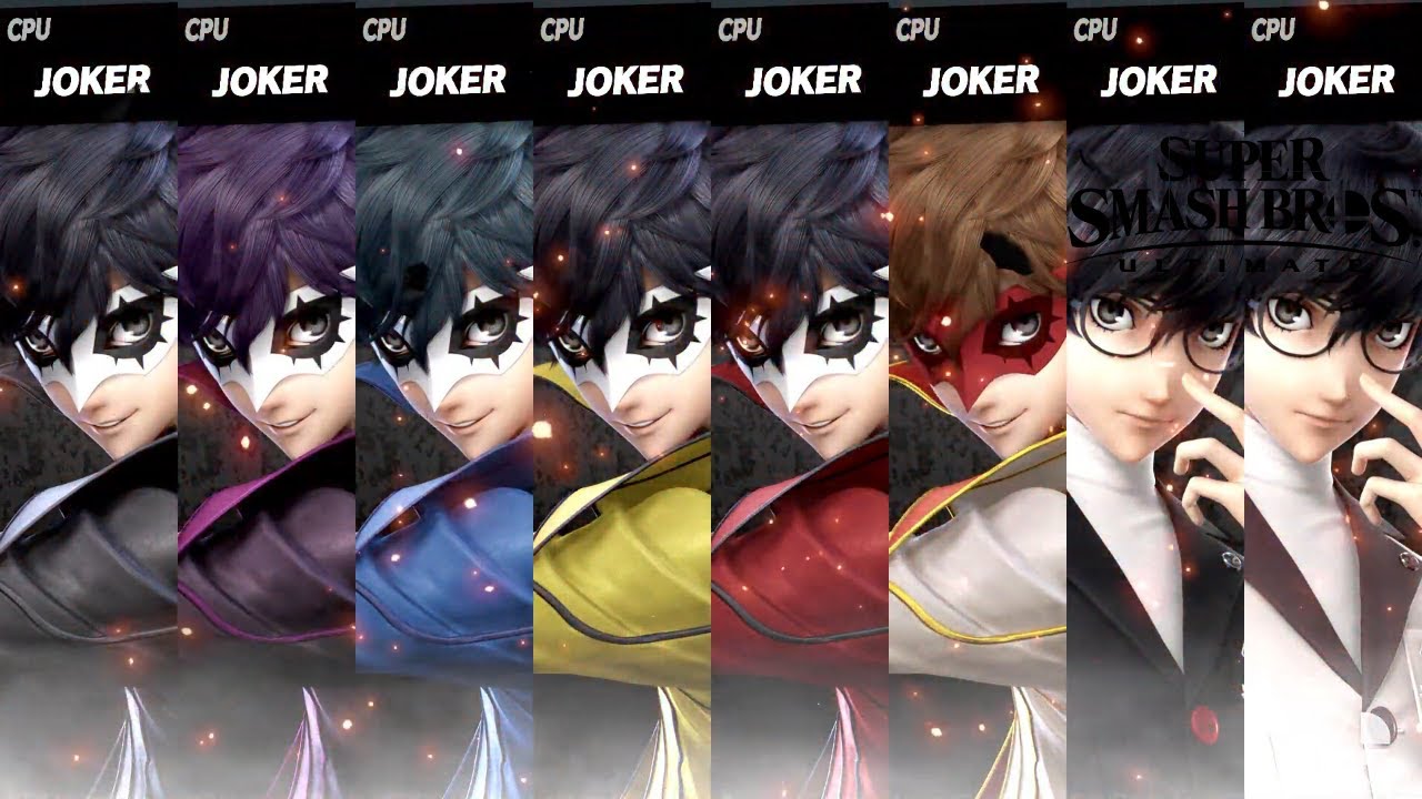 Super Smash Bros Ultimate All Joker Color Costume Gameplay! - YouTube