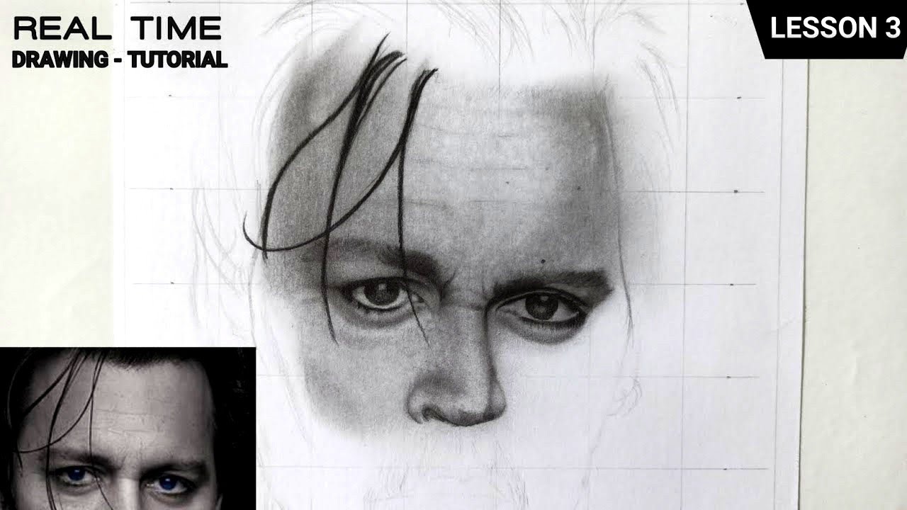 Johnny depp realictic Drawing lesson3 (forehead )#art#drawing#tutorial ...