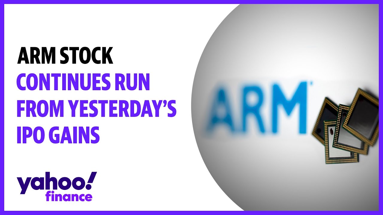 Arm stock continues run from yesterday's IPO gains - YouTube