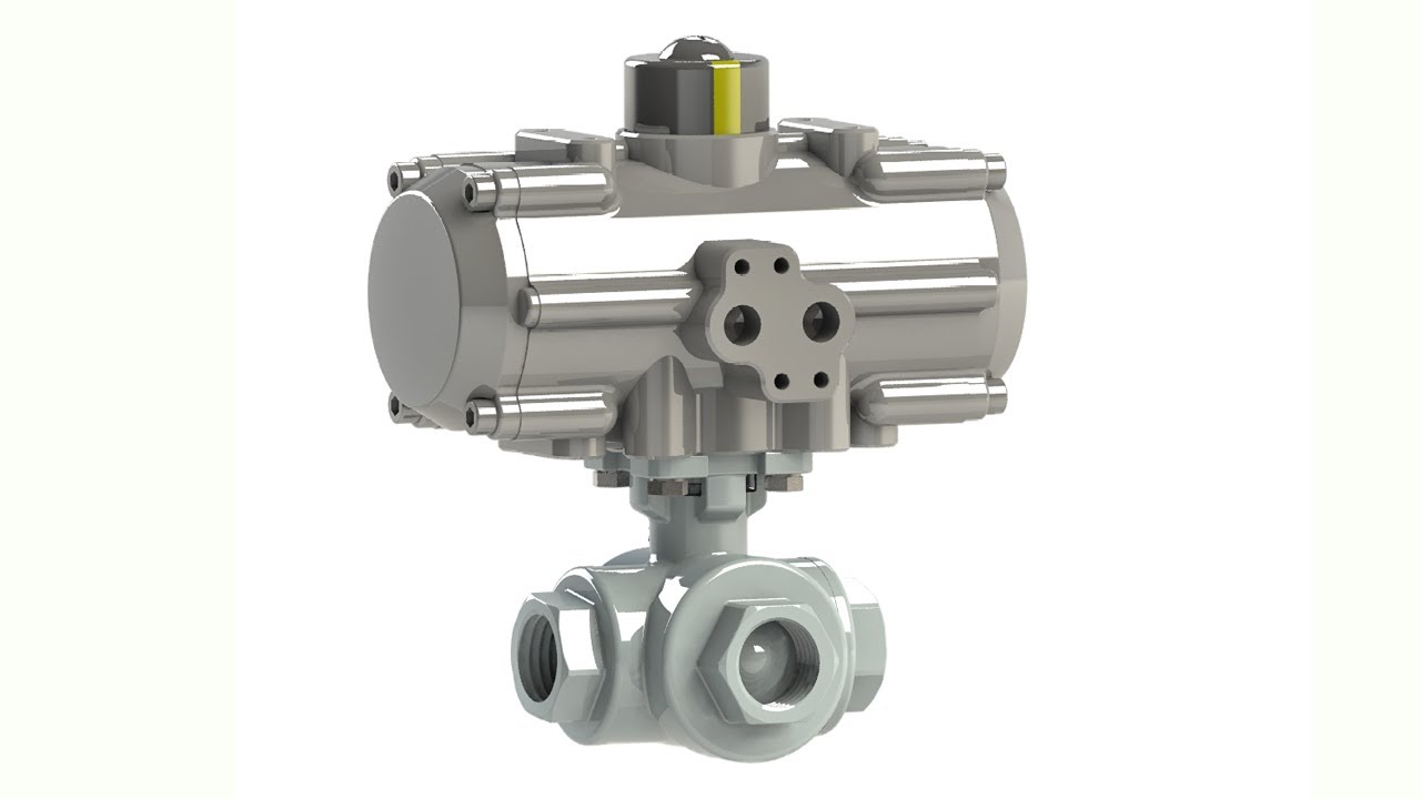 Valworx Air Actuated Stainless 3-Way T-Port Ball Valve - All Stainless ...