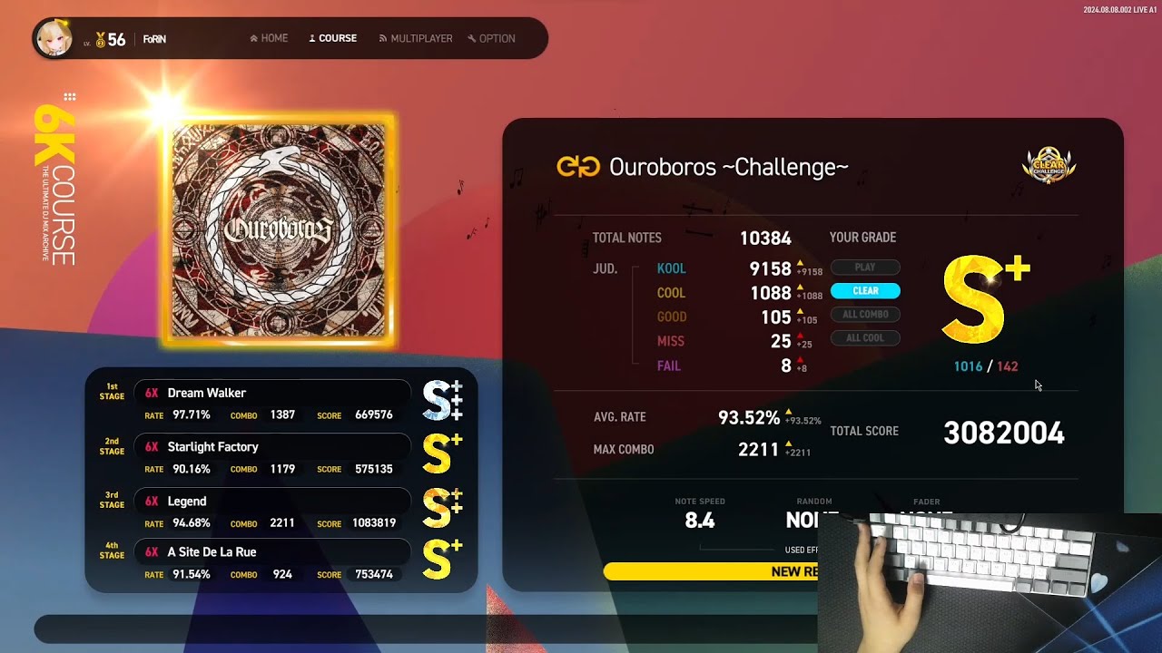 [EZ2ON] (기록용) Ouroboros -challenge- 6K course CLEAR - YouTube