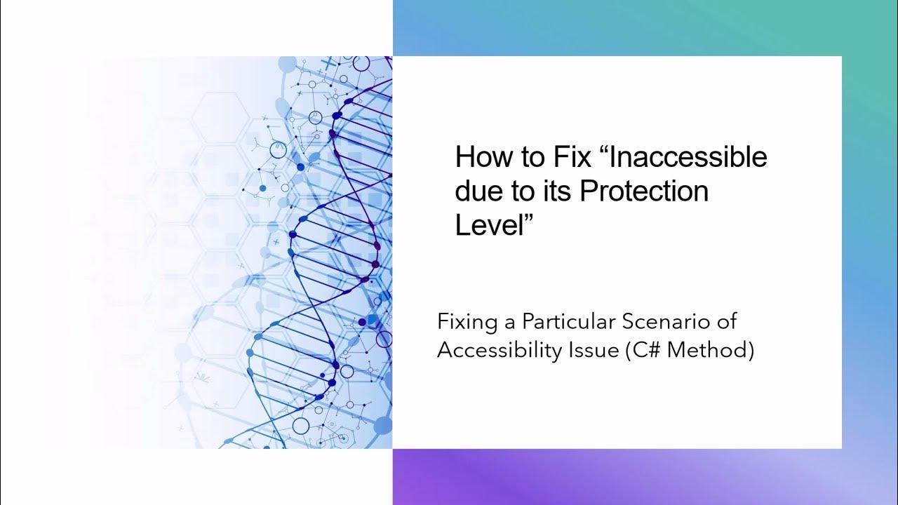 How to Fix .Net Error Inaccessible Due To Its Protection Level ? - YouTube