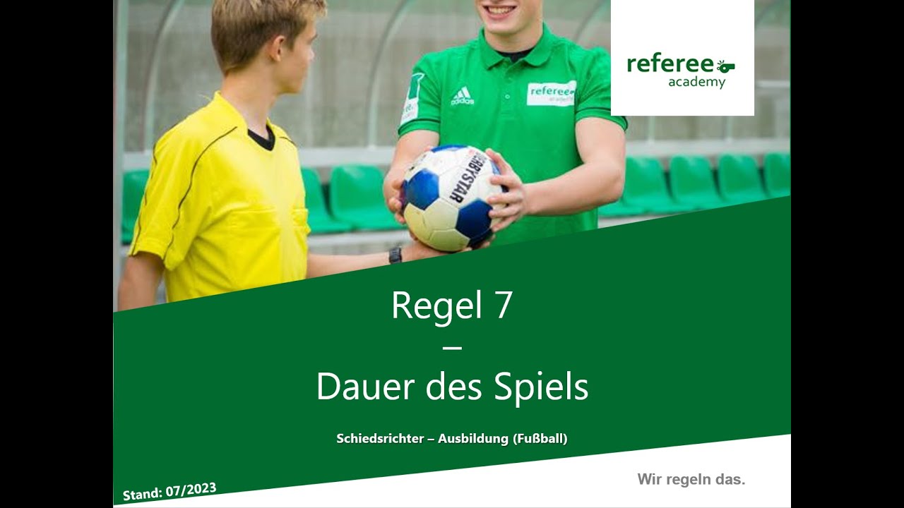 Fussball: Regel 7 erklärt von Referee Academy - YouTube