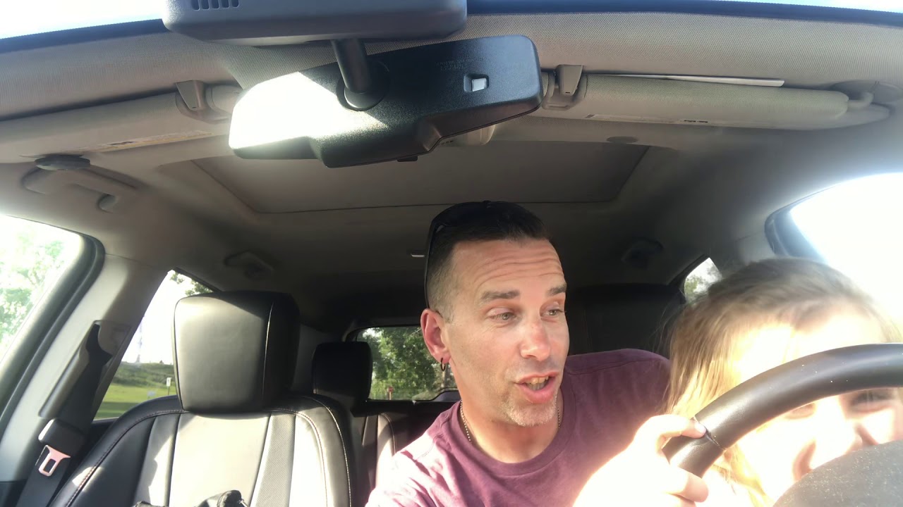 6 year old daughter’s first driving lesson with dad. Look out!! - YouTube