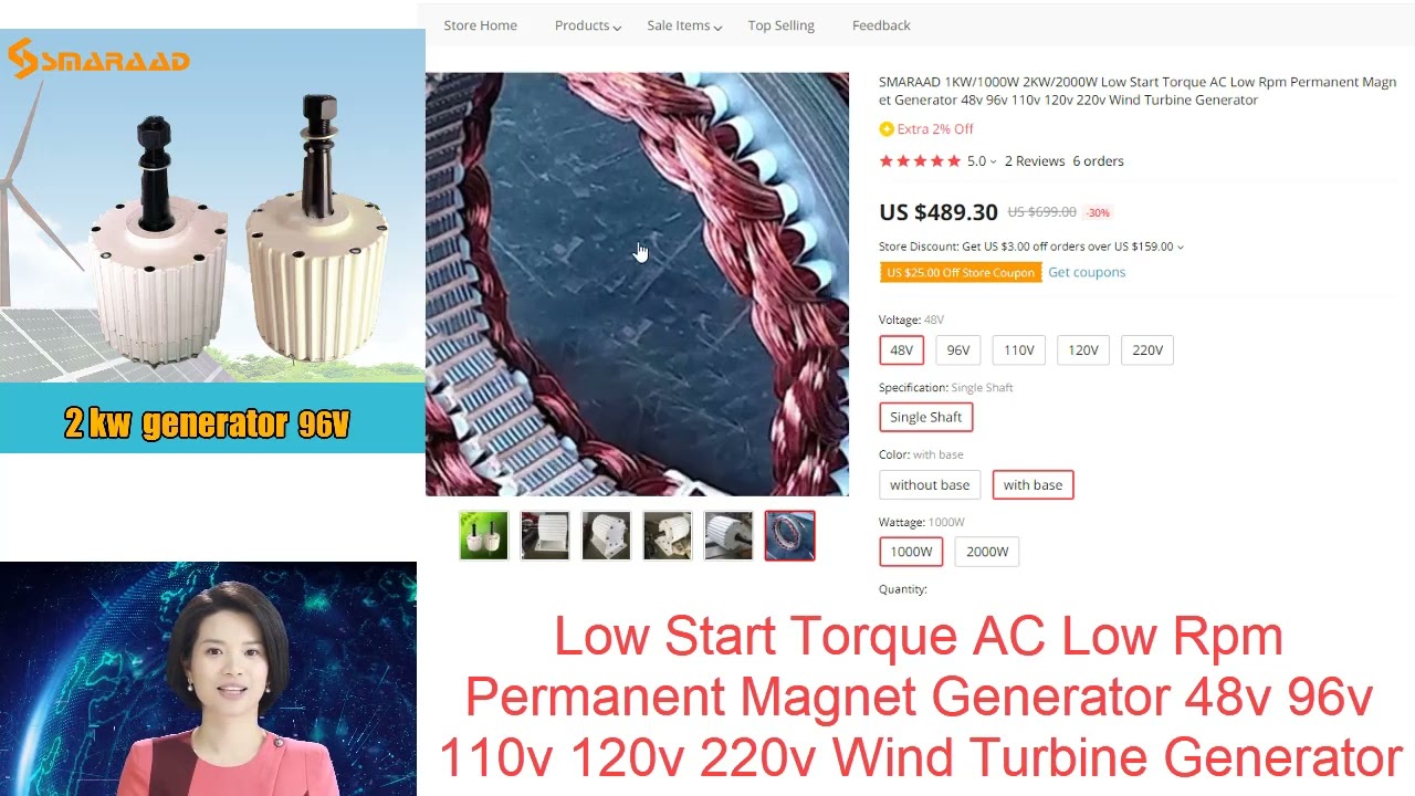 Low RPM Generator: Torque AC Low Rpm Permanent Magnet Generator - Wind ...