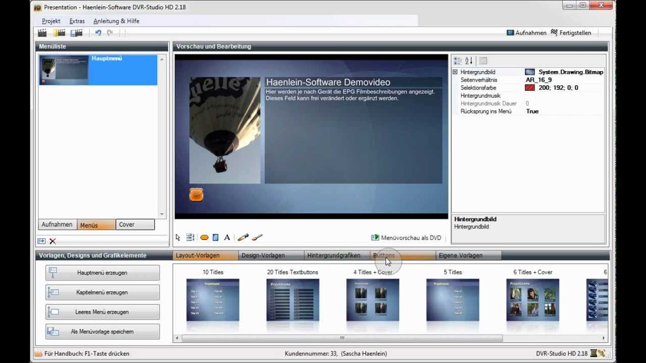 DVR-Studio HD 2 - Ein Kompletter Arbeitsablauf einer DVD und Cover-Erstellung - YouTube
