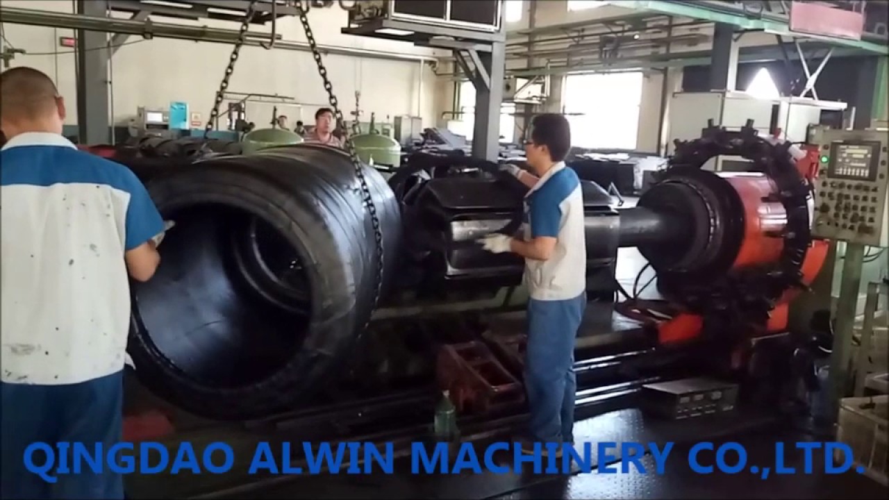 OTR TBM bladder turn up building machine---Awi - YouTube