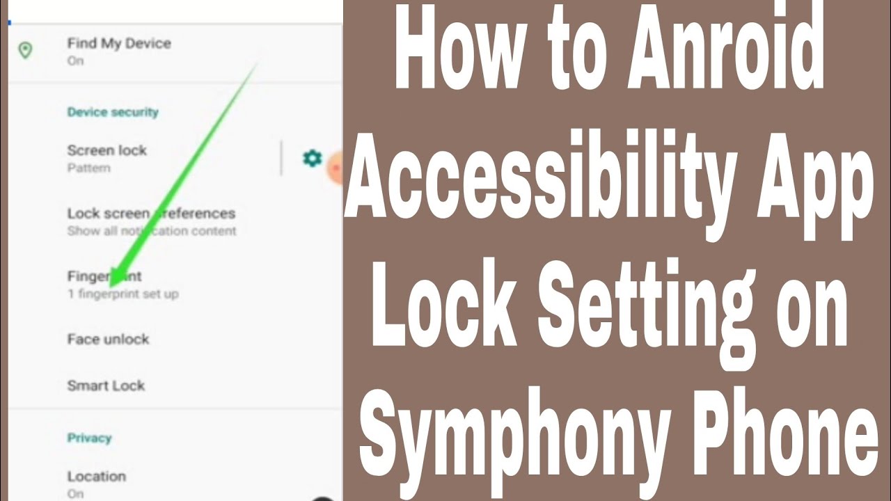 How to Anroid Accessibility App Lock Setting on Symphony Phone - YouTube