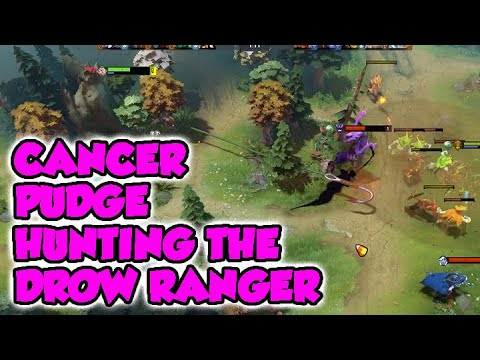 pudge hunts drow ranger then laugh his a33 off - YouTube