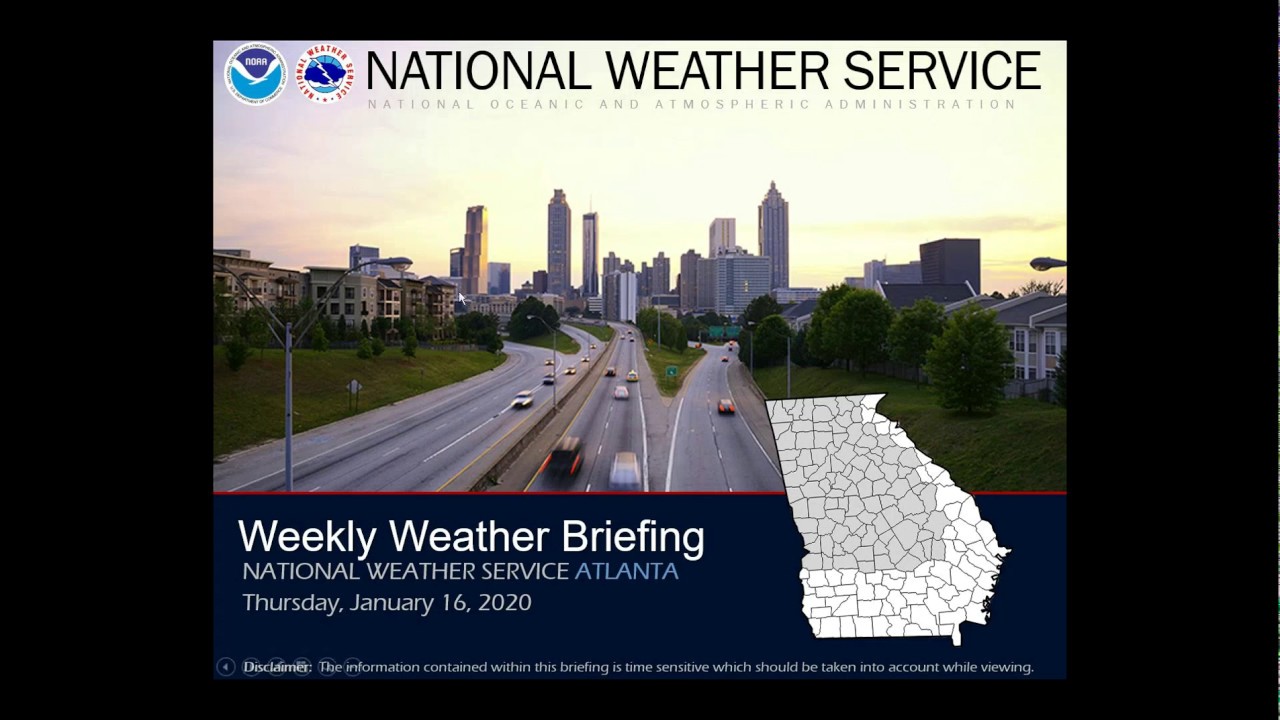 NWS Atlanta Weekly Weather Briefing January 16, 2020 - YouTube