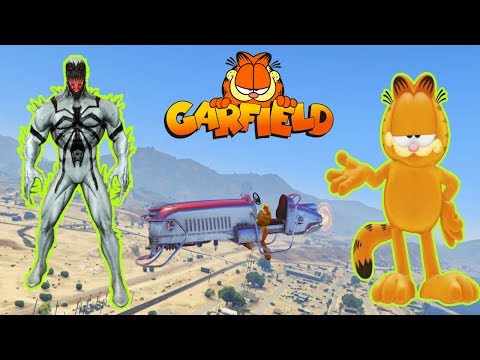 Garfield Süper Uçan Arabasını Test Ediyor Beyaz Venom Peşinde (GTA 5 Hikaye Modu)