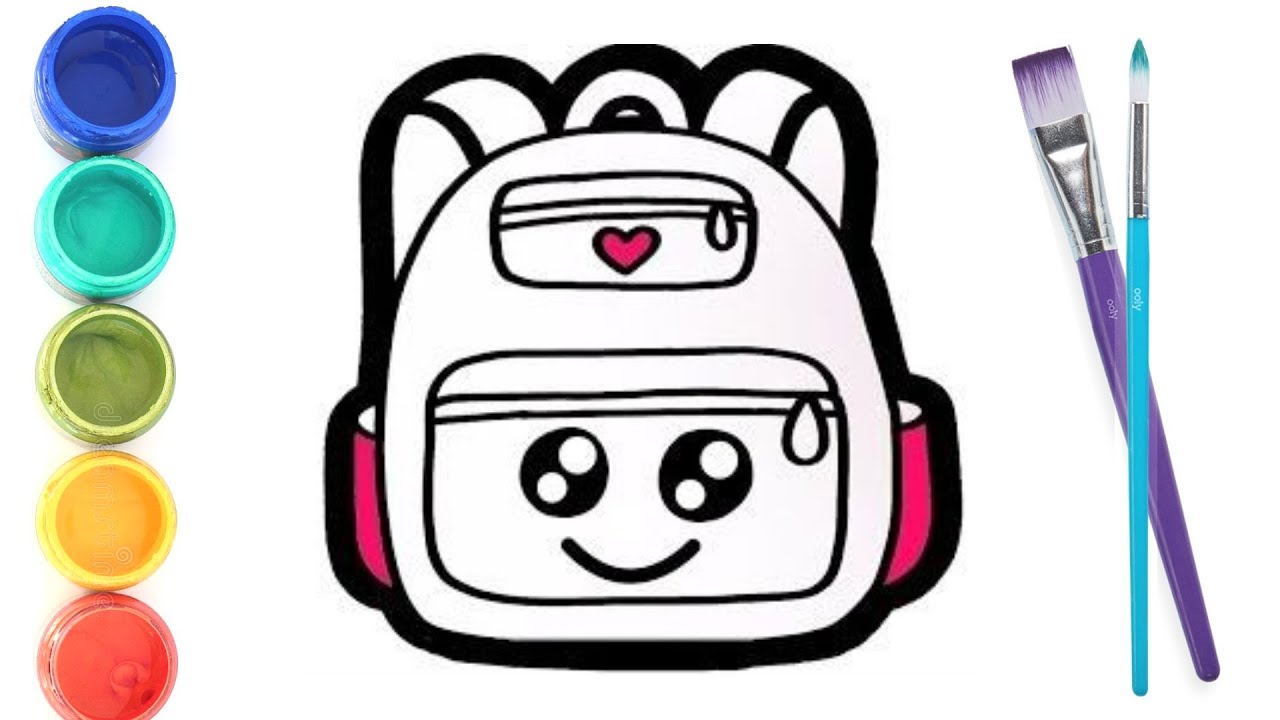 How to draw backpack | Easy backpack drawing for kids, toddlers ...