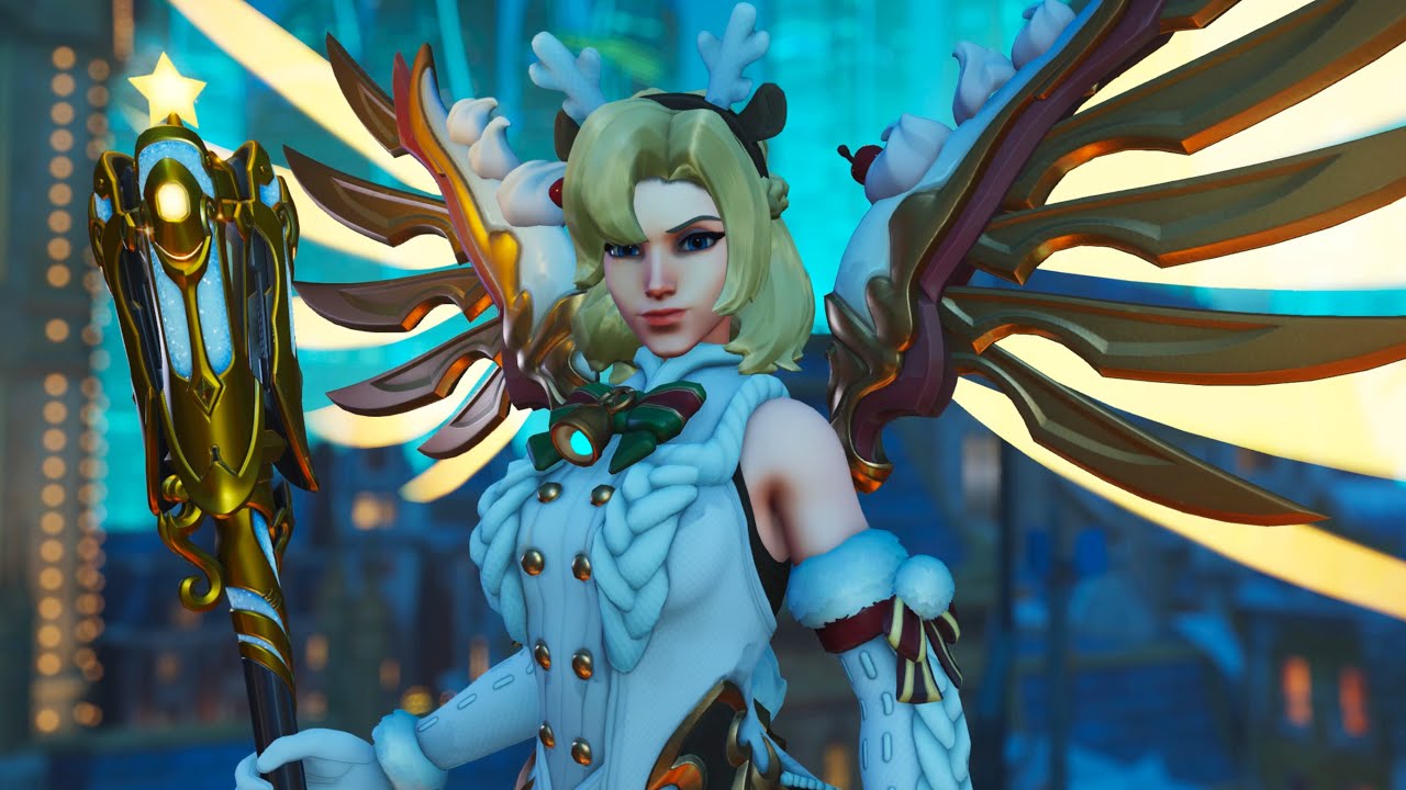 NEW Jingle Belle Mercy Skin Showcase | Overwatch 2 - YouTube