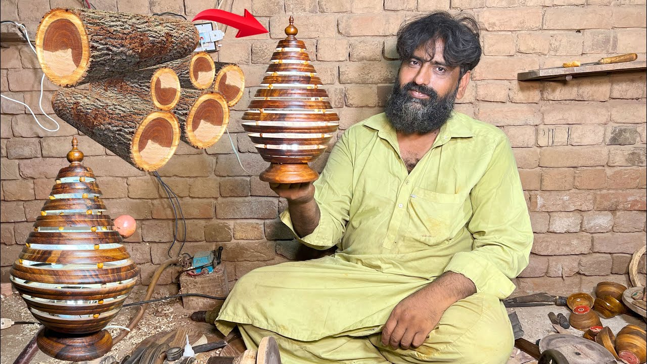 Making Wooden Table Lamp Hand Made Complete Processing | Great Project ...