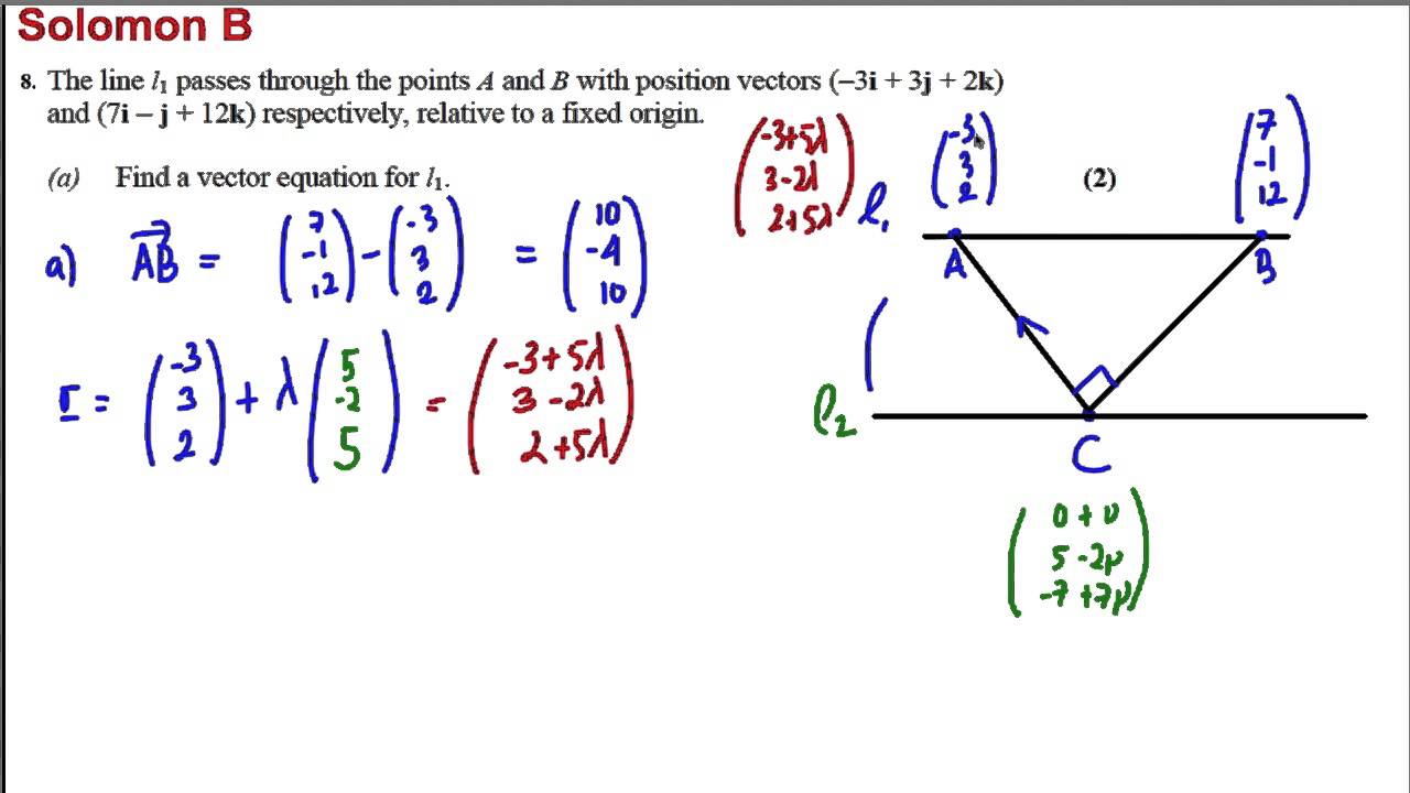 Vectors Exam Style Question 8 - YouTube