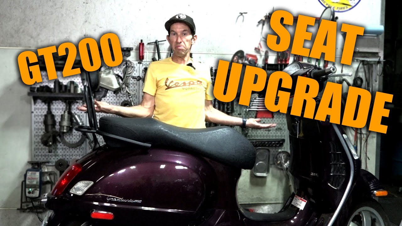 Install a GTS 250-300 Seat & Folding Rack on a Vespa GT200 - YouTube