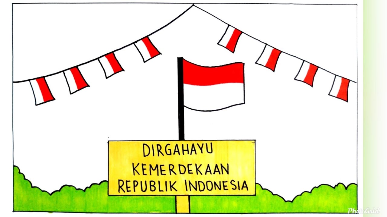 Cara Menggambar Hari Kemerdekaan, Poster 17 Agustus - YouTube