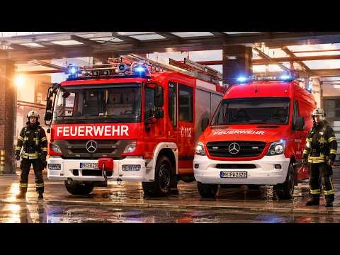 Emergency Call 112 - The Firefighting Simulator 3: Day 2 German Ladder Truck Night Shift! 4K