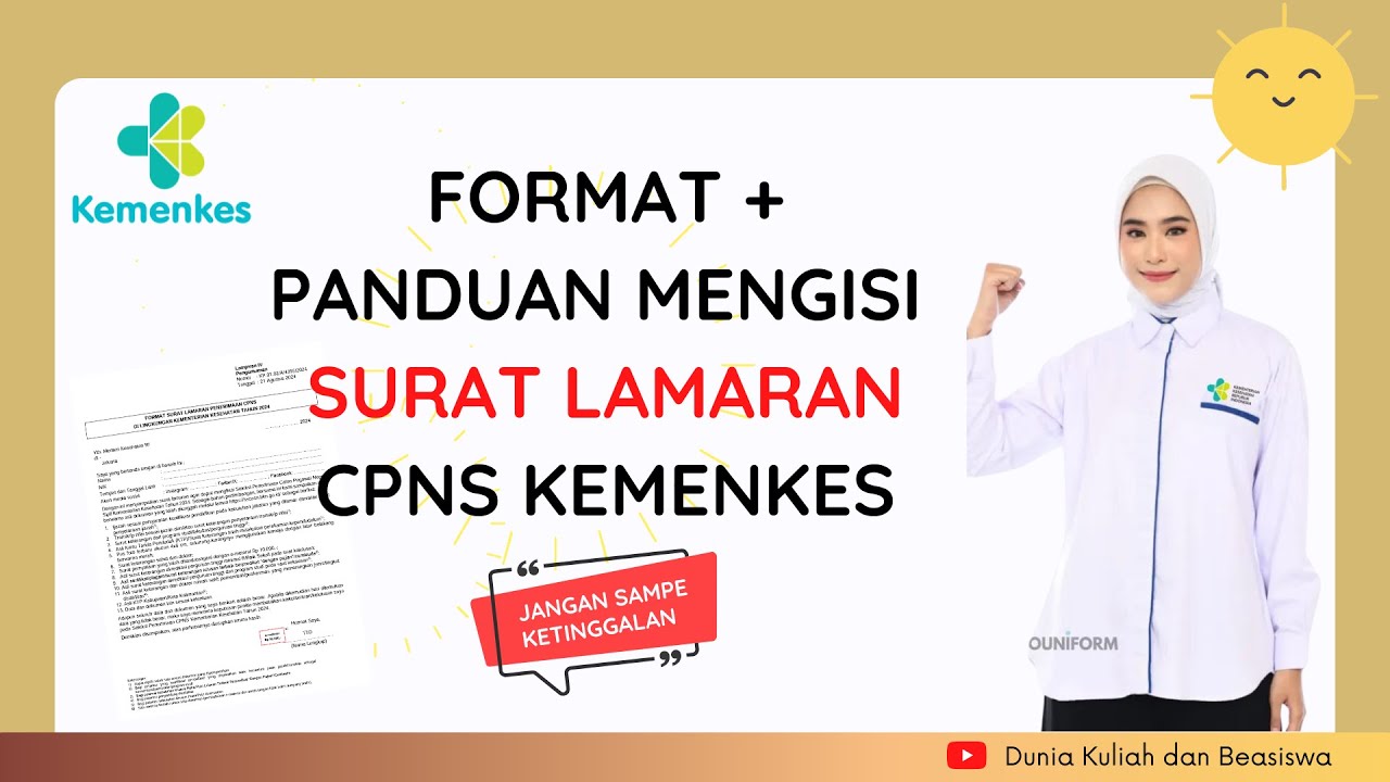 PANDUAN CARA MENGISI SURAT LAMARAN CPNS KEMENTERIAN KESEHATAN - YouTube