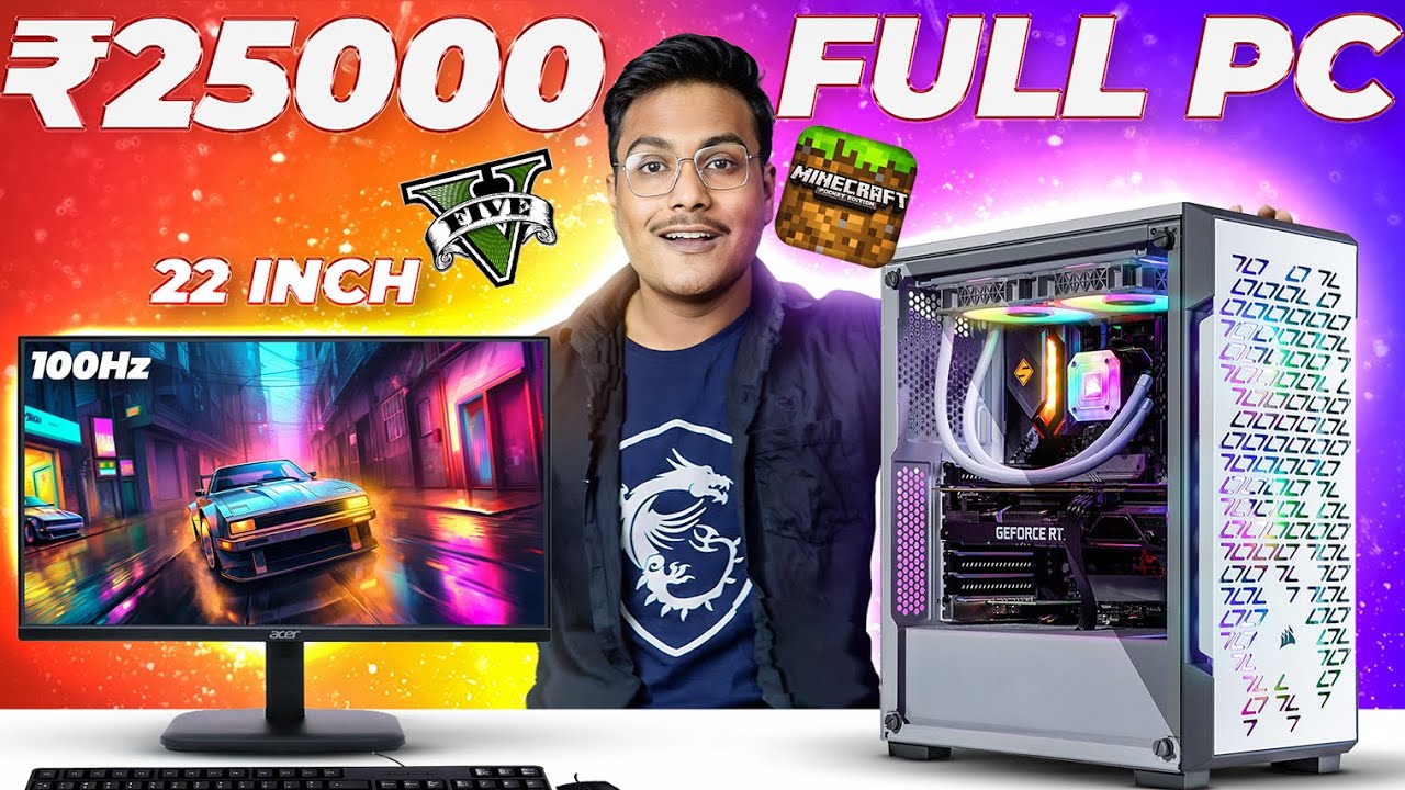 Under 25000 Pc Build Full Setup | Under 25K PC With Monitor | Hardware ...