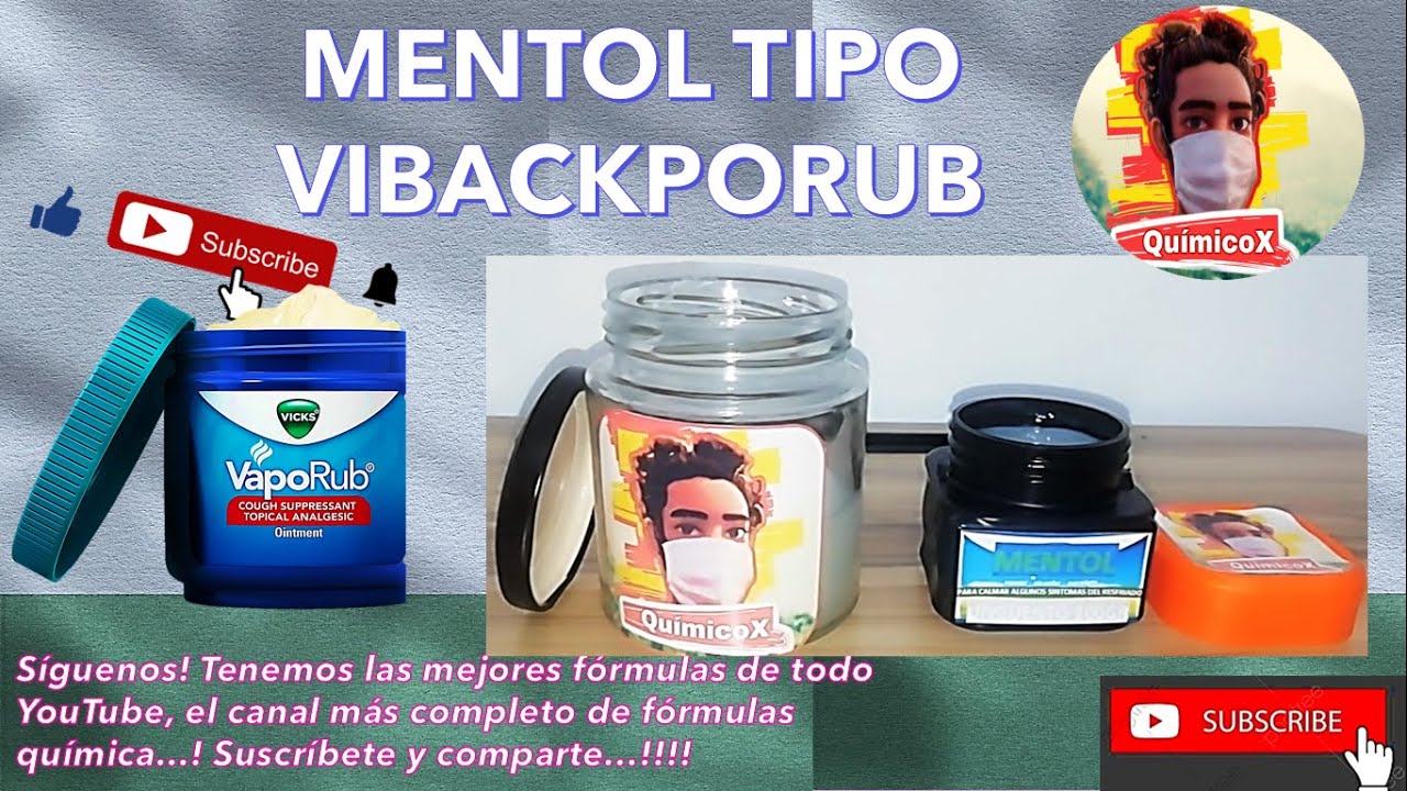 Cómo hacer Mentol tipo VIBACKPORUB (Bálsamo con mentol)- QUIMICOX # ...