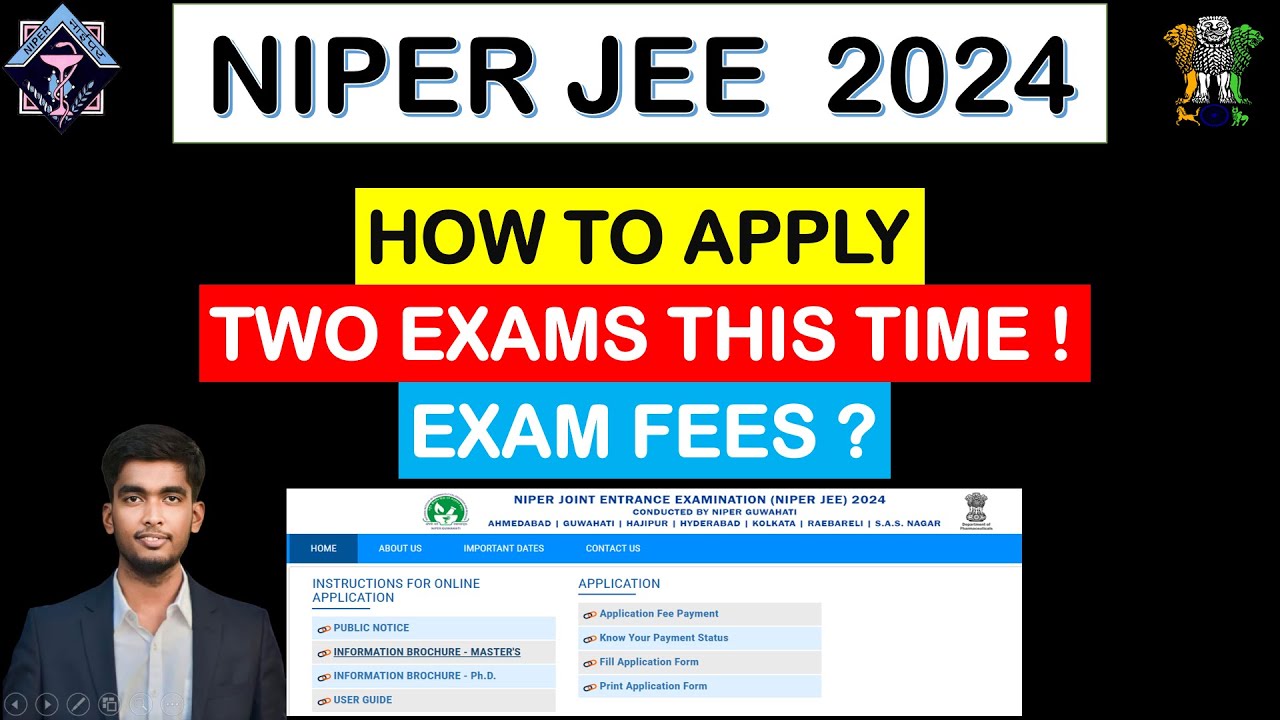 TWO NIPER EXAMS THIS TIME ! HOW TO APPLY ? NIPER JEE 2024 APPLICATION ...