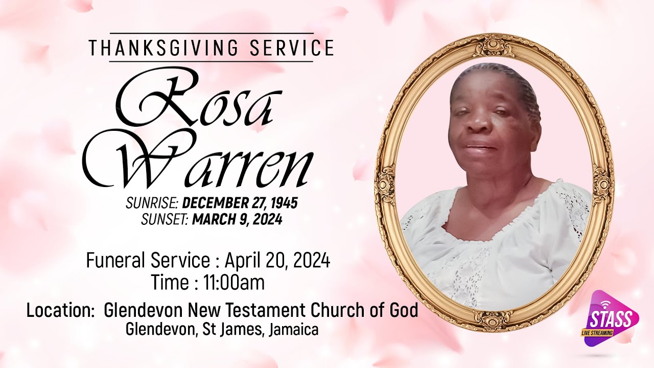 Thanksgiving Service for the Life of Rosa Warren - YouTube