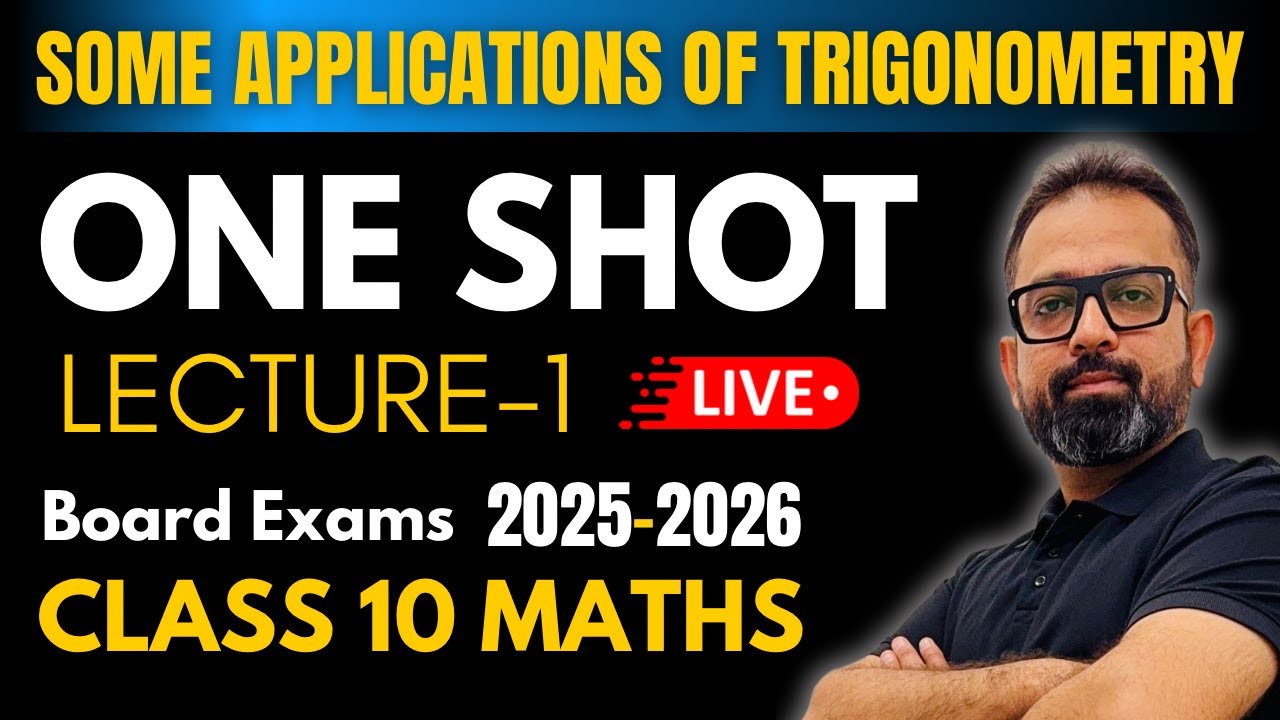 Some Applications of Trigonometry ONE SHOT - 01 | Heights and Distances ...