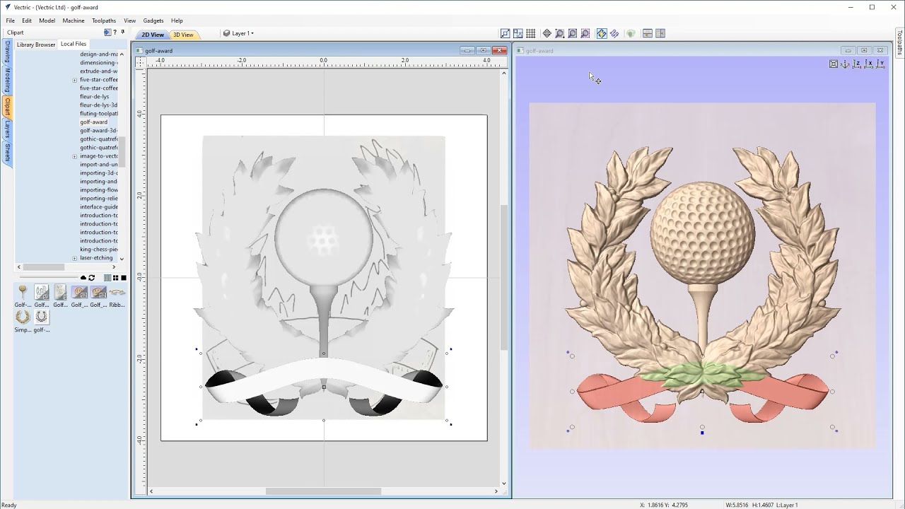 Vectric V11 Tutorials | Golf Award - YouTube