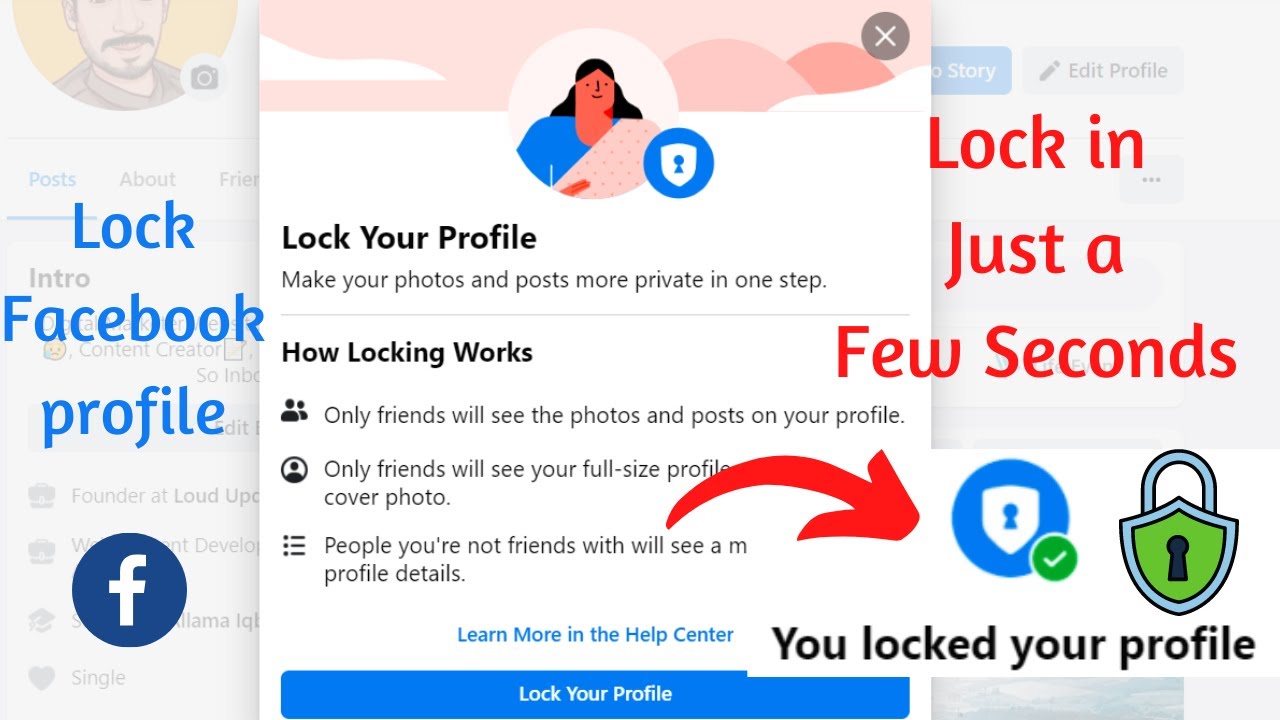 How to Lock Facebook Profile? From Mobile & Laptop🔐 [Easy Method] - YouTube