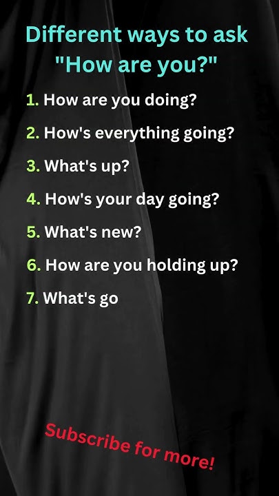 Different ways to ask How are you in English. Learn daily English with ...