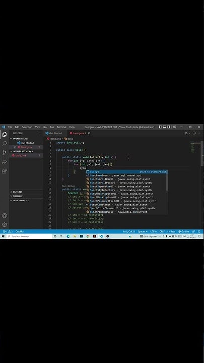 Print butterFly pattern in Java Using Nested LooPs #shorts | 2022 new video - YouTube