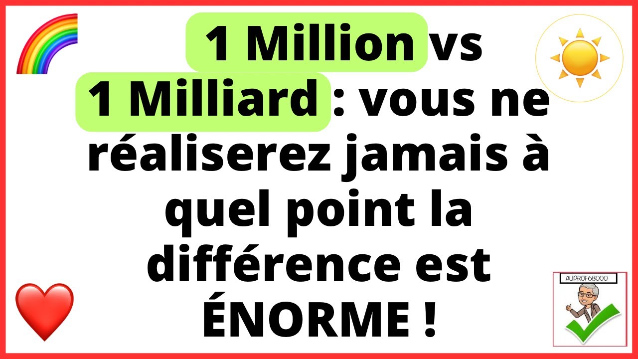 😮 1 Million vs 1 Milliard : vous ne réaliserez jamais à quel point la ...