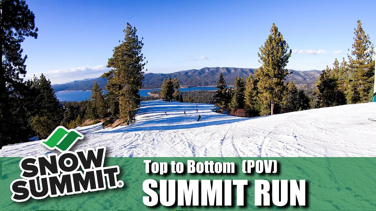 Snowboarding at Snow Summit(Big Bear), CA - Top to Bottom (Summit Run ...