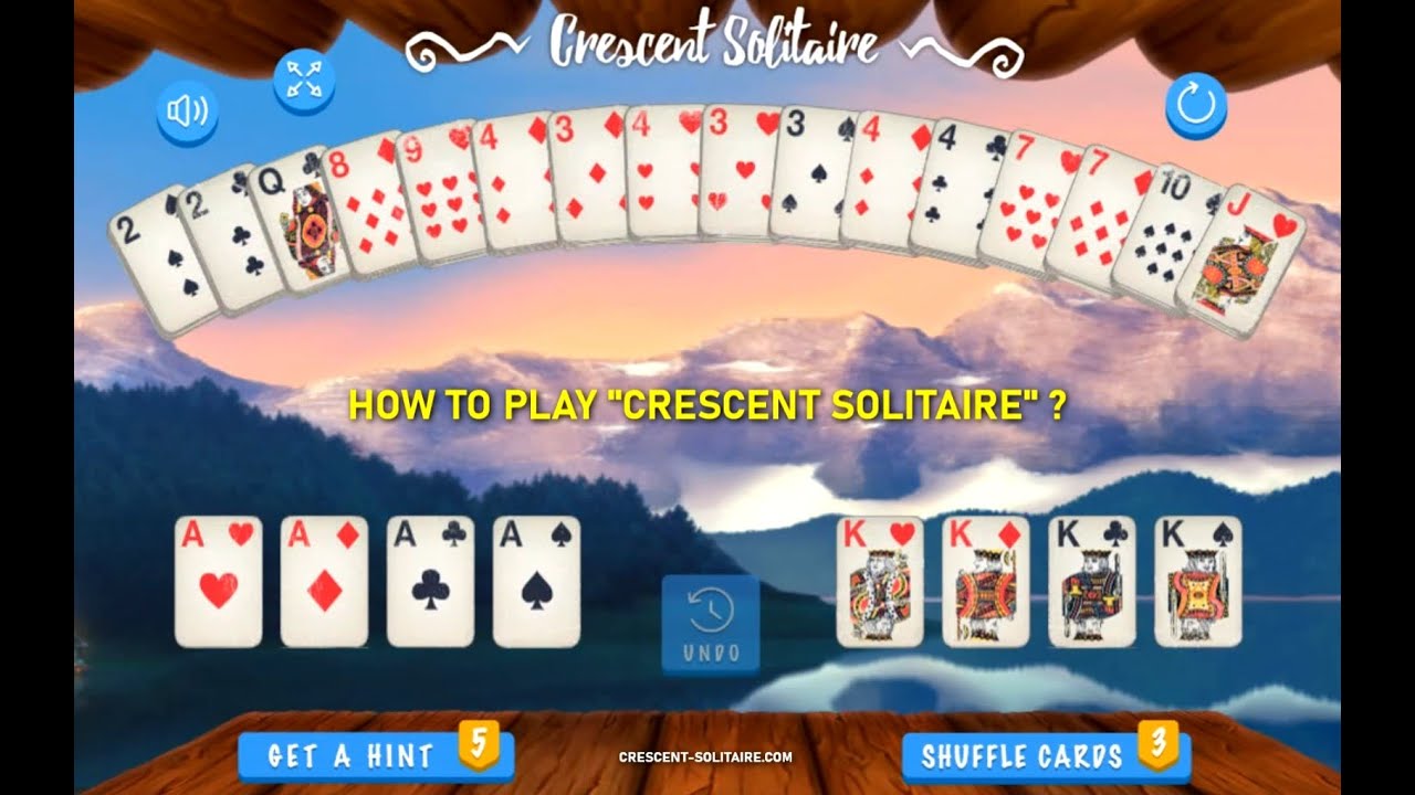 How to play "CRESCENT SOLITAIRE" (online card game)? - YouTube