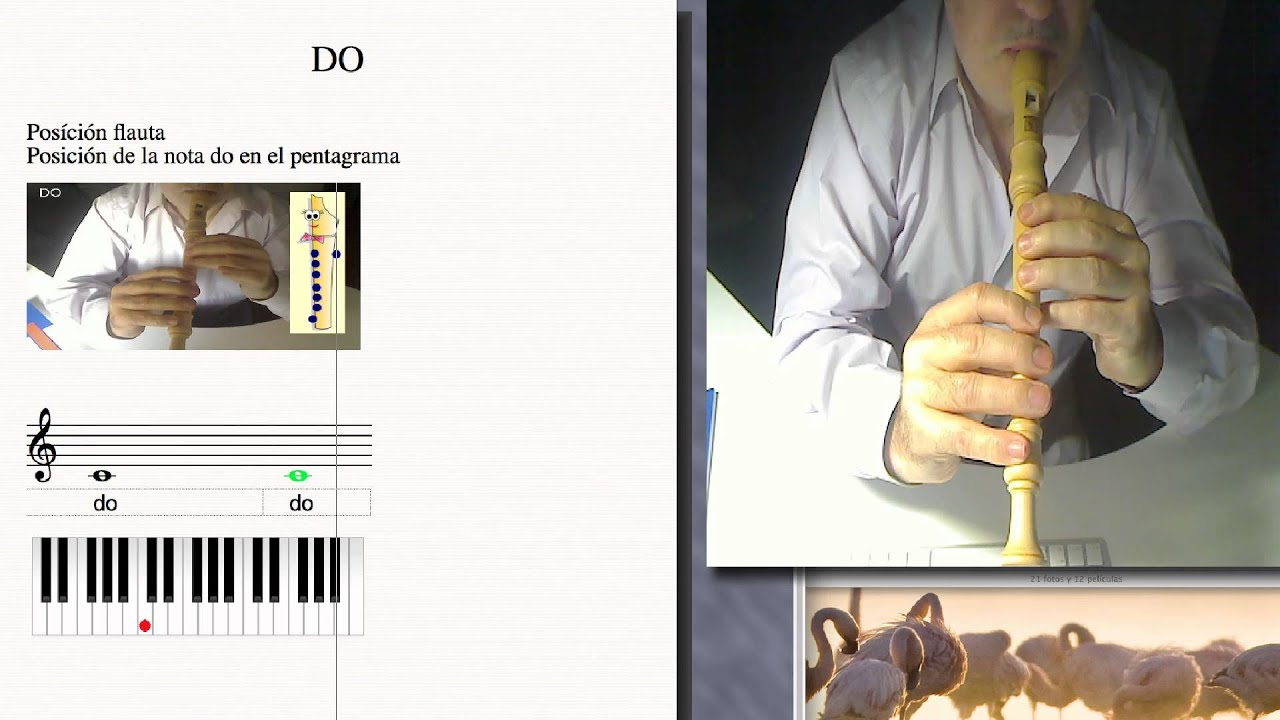 La nota do . Flauta, pentagrama - YouTube