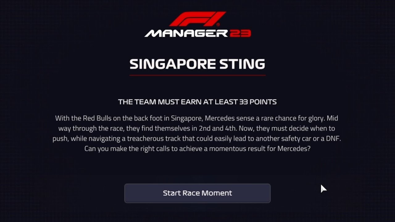 Singapore Stings - Race Moment - F1 Manager 2023 - YouTube