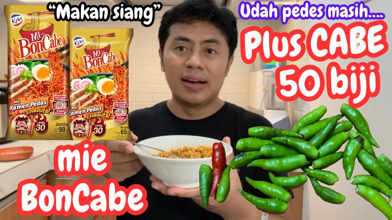 Mie Boncabe Kuah ramen PEDAS plus CABE 50 biji - YouTube