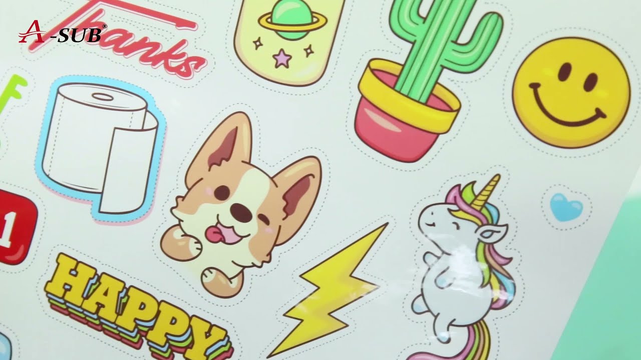 A-SUB Printable Vinyl Sticker Paper | Glossy | White - YouTube