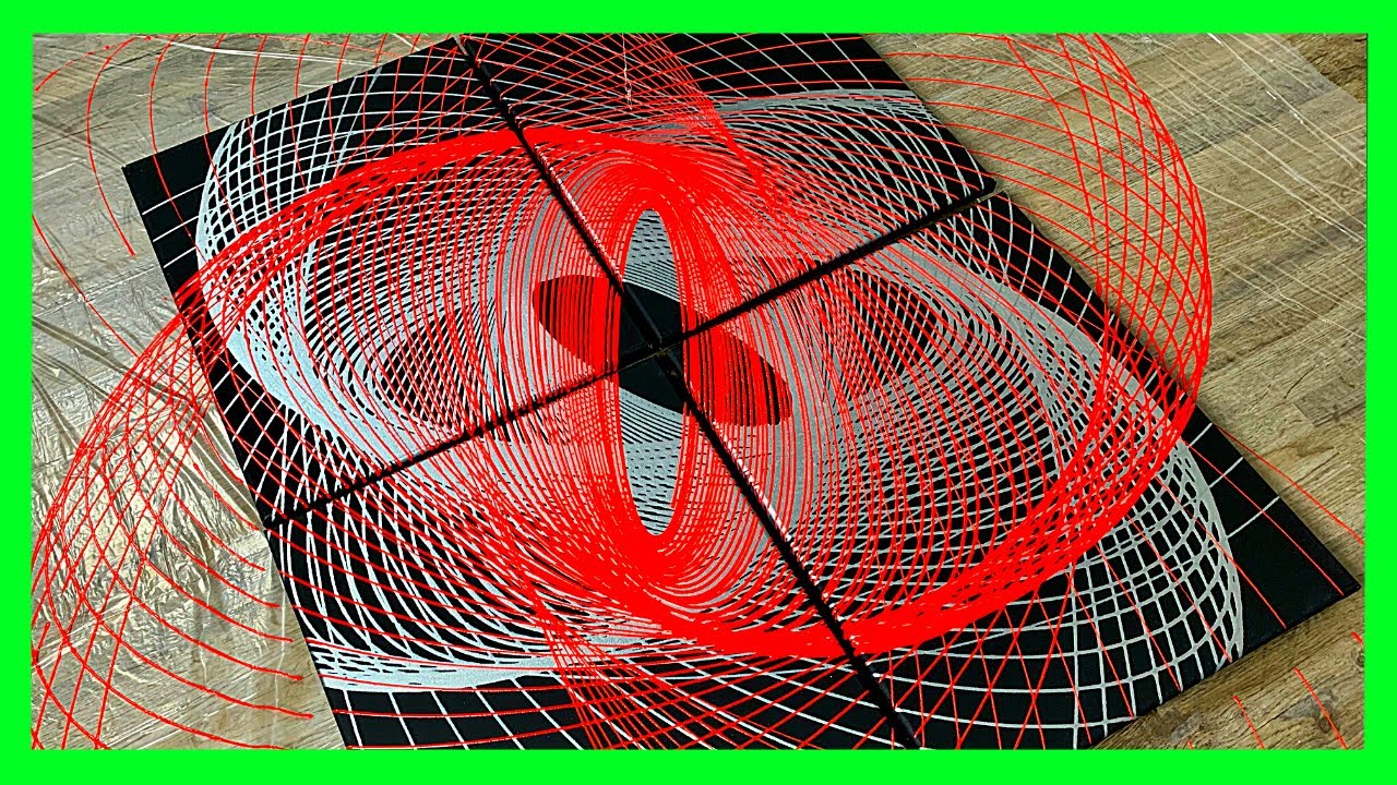 Mesmerizing Geometric Art, Swinging Pendulum Acrylic Pour | Red & Black ...