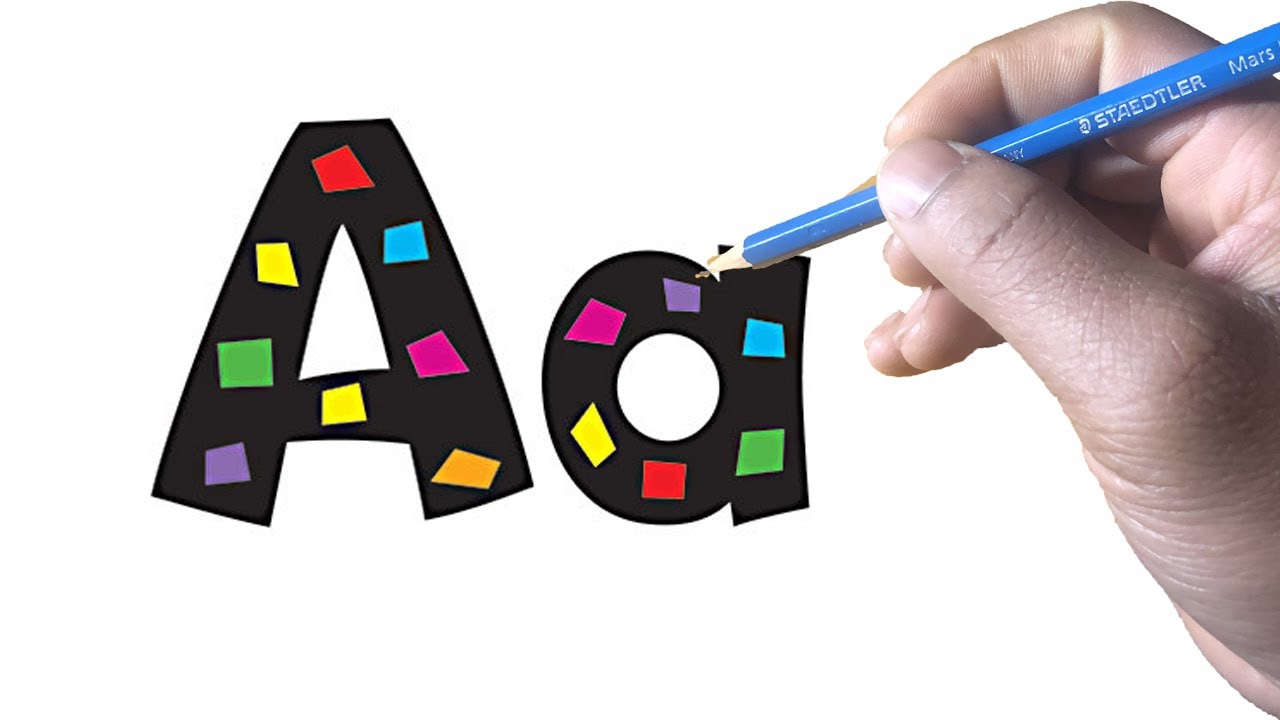 How to draw 3D letter Aa new style. - YouTube